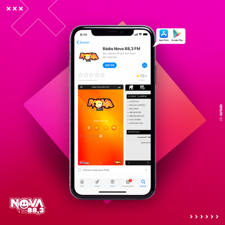 Você sabia que dá pra ouvir a NovaFM pelo celular? ? Corre na loja de aplicativos e pesquise ...